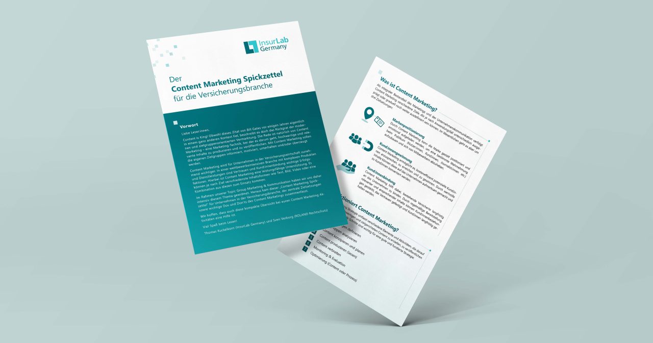Content Marketing Cheat Sheet - InsurLab Germany